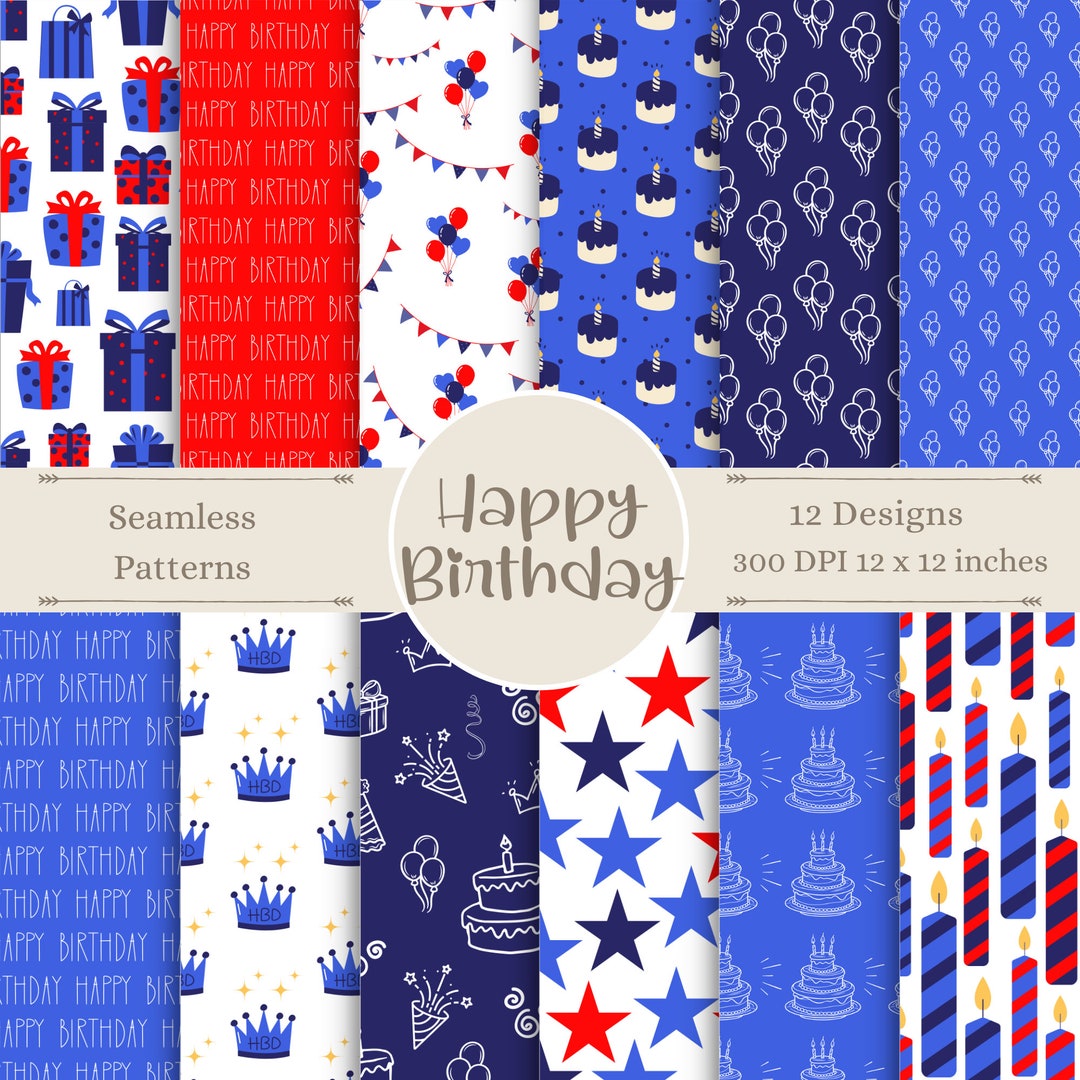 Happy Birthday Digital Displays | Colorful Party Scrapbook Craft Paper ...