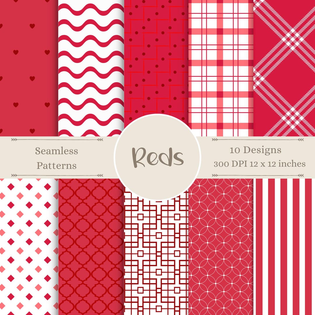 Shades of Red Digital Paper | Colorful | Seamless | Crimson, Ruby Art ...