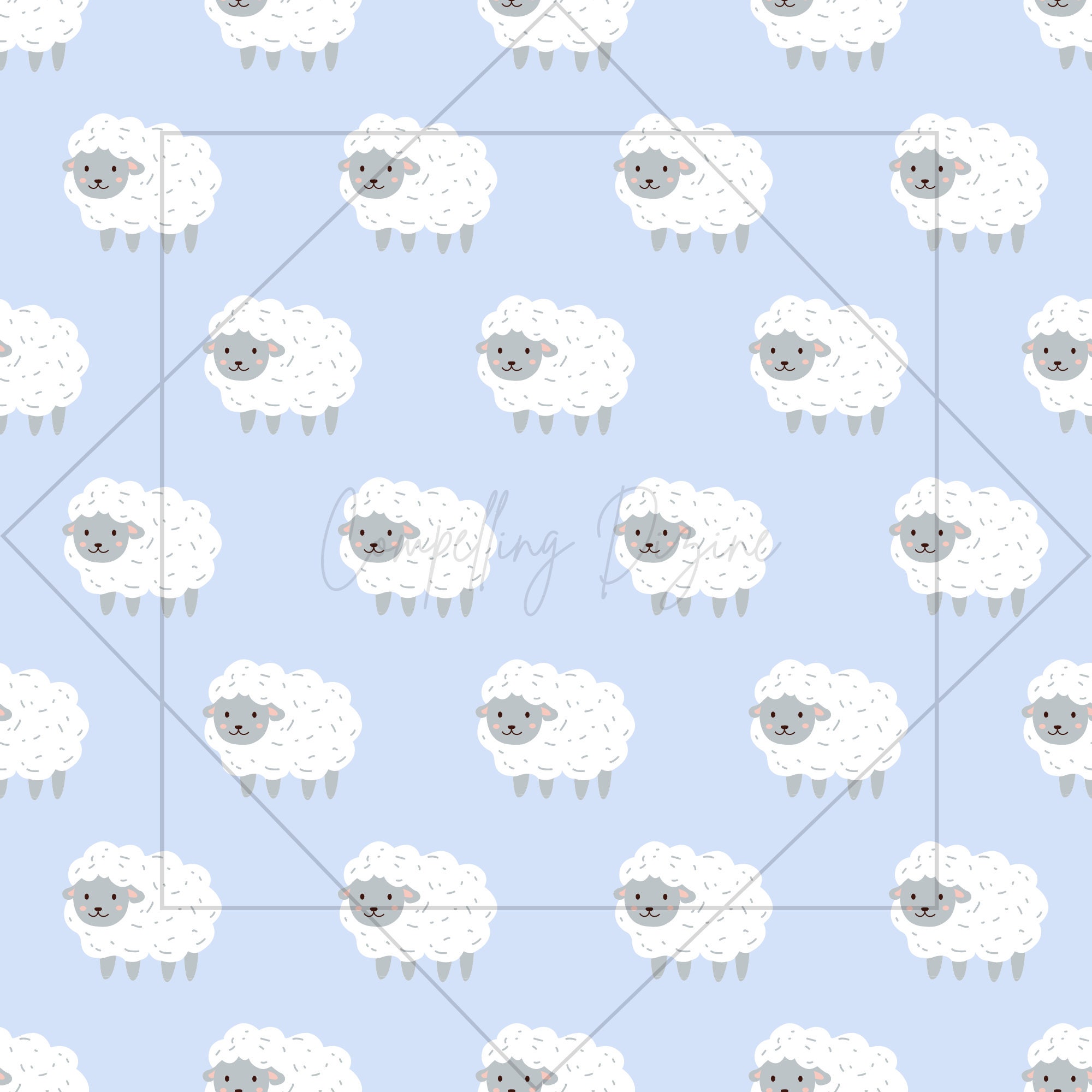 Baby Boy Digital Designs | Light Blue Infant Seamless Patterns ...