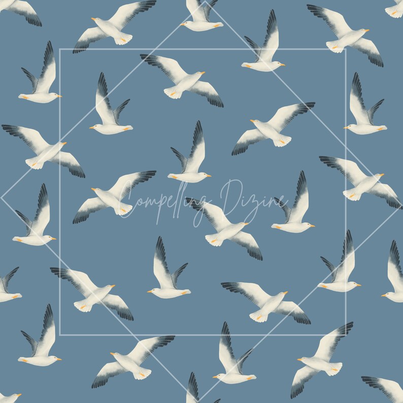 Sea Birds Digital Patterns Birds Seamless Paper Sea Scrapbook Prints ...
