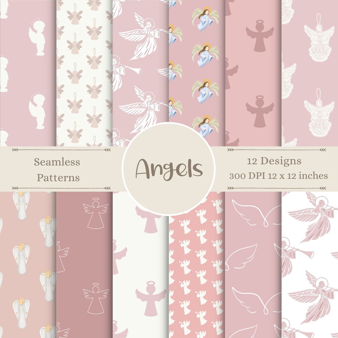 Angel Digital Patterns | Angels Seamless Paper | Blush Elegant Designs ...