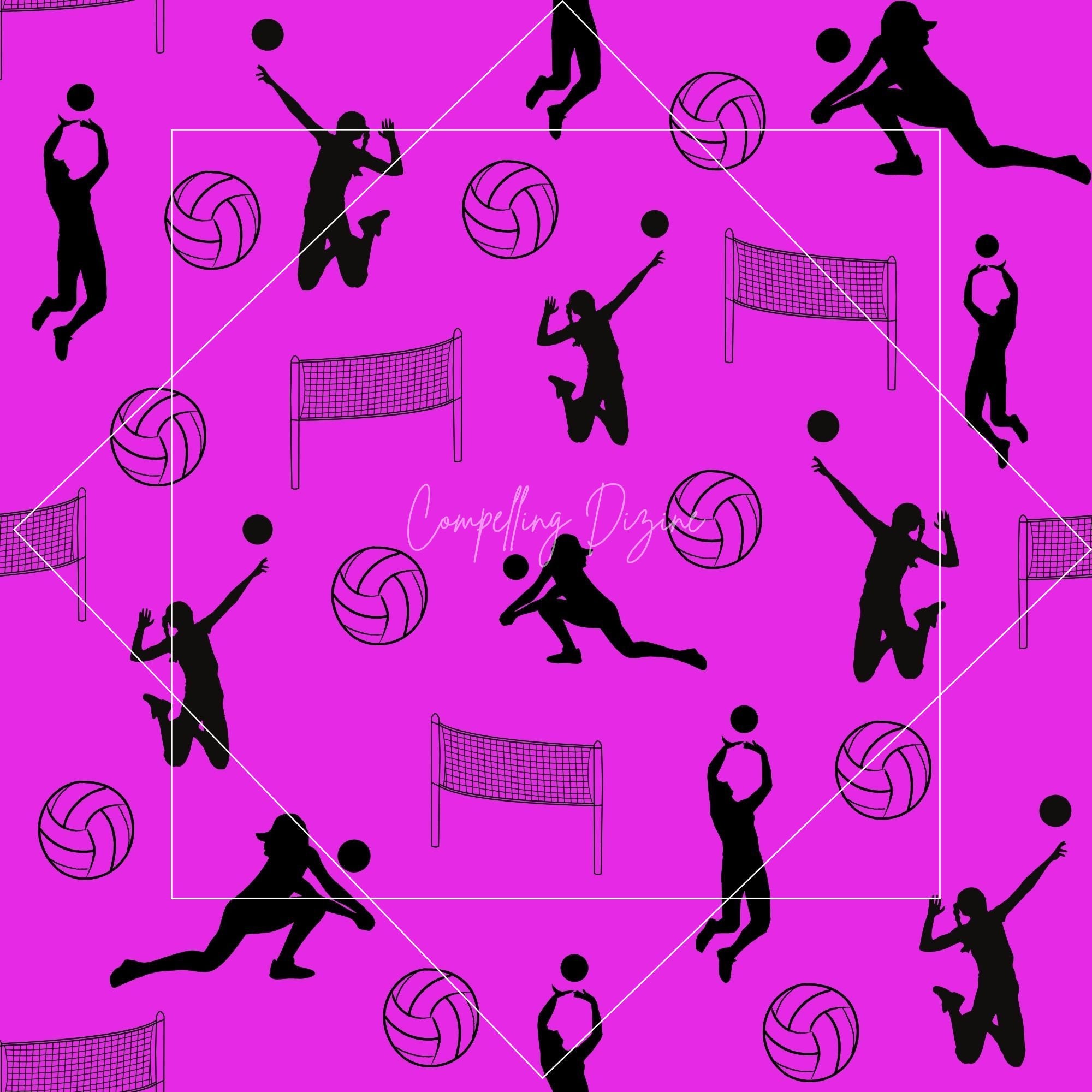 Volleyball Digital Patterns Game Time Seamless Paper Sports Scrapbook ...