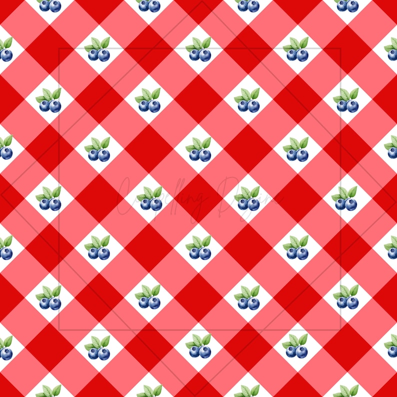 Berry Digital Patterns | Fruit Seamless Paper | Blueberry Scrapbook ...