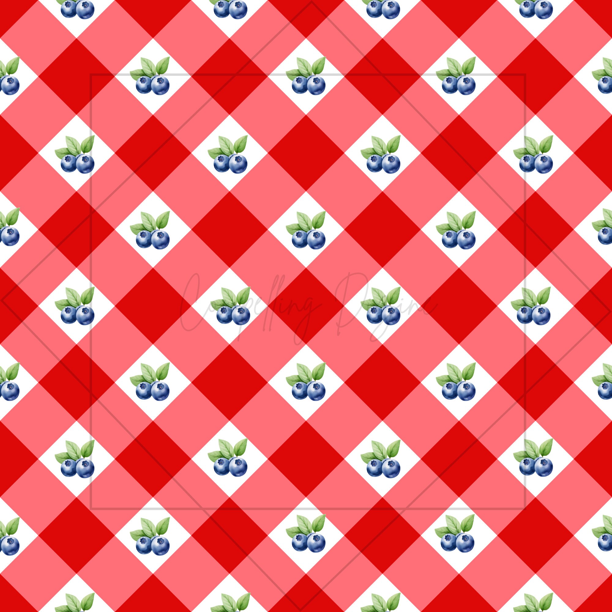 Berry Digital Patterns | Fruit Seamless Paper | Blueberry Scrapbook ...