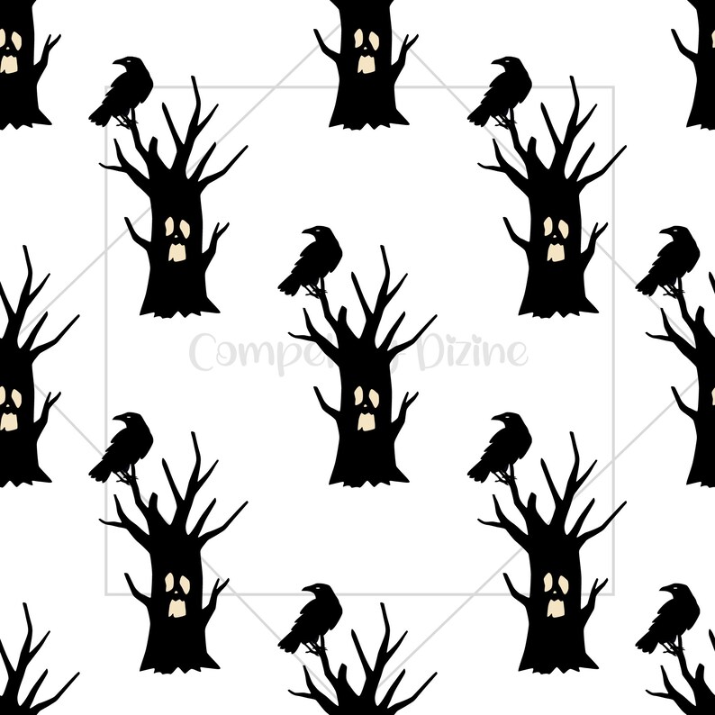 Halloween Digital Paper | Black & White Seamless Patterns | Ghosts ...