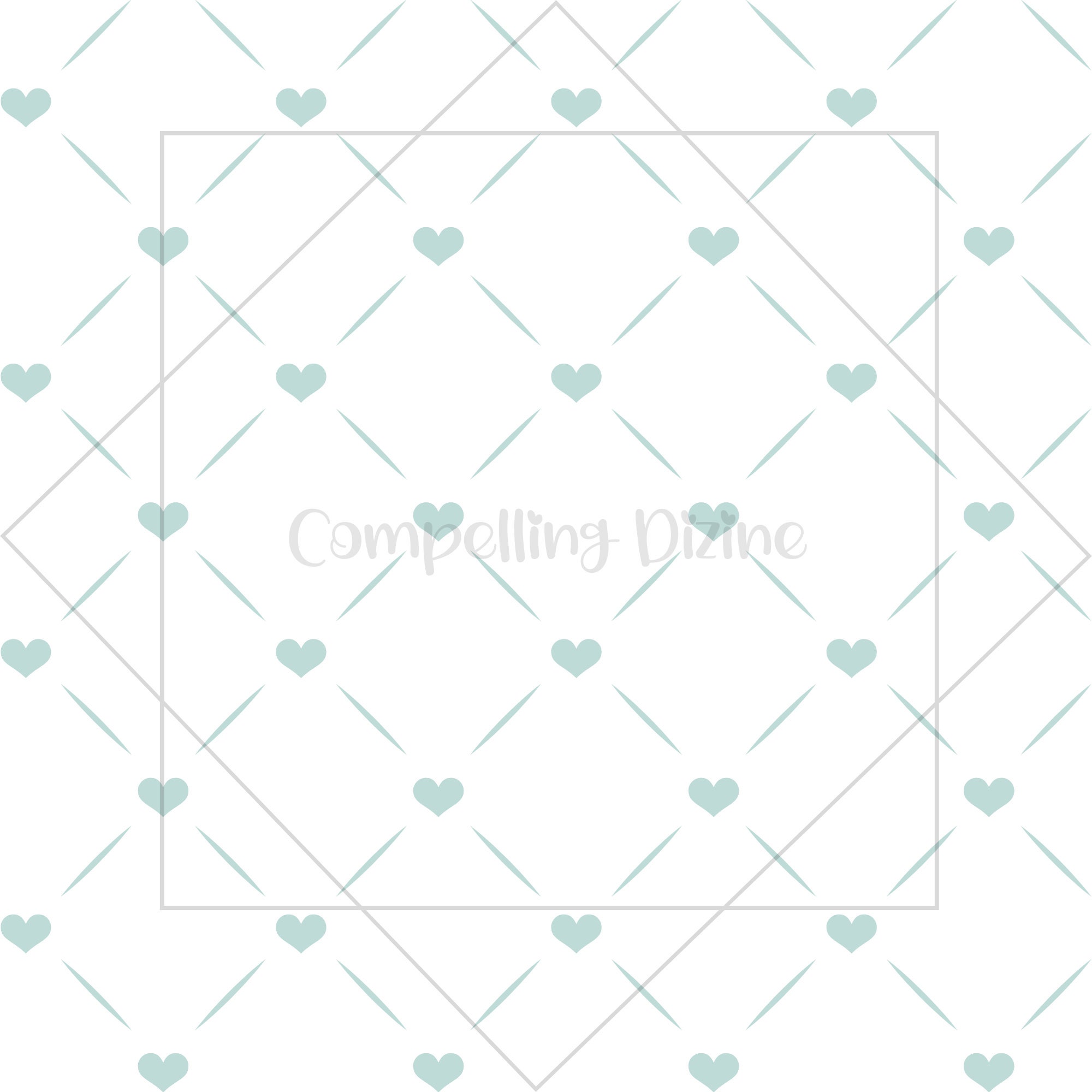 Nursery Digital Designs | Teal Hearts Seamless Patterns | Newborn ...
