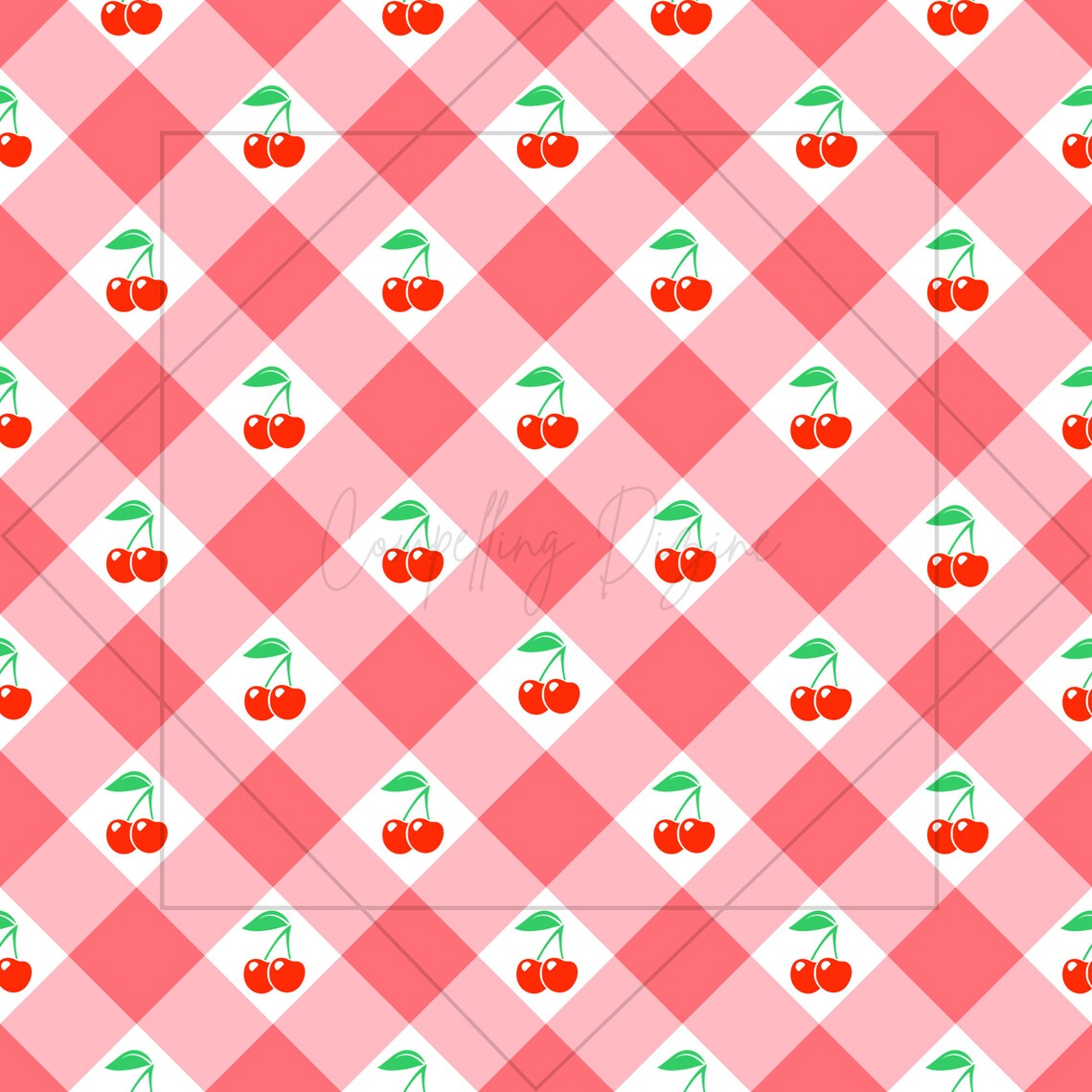 Very Cherry Digital Patterns | Cherries Seamless Paper | Scrapbook ...
