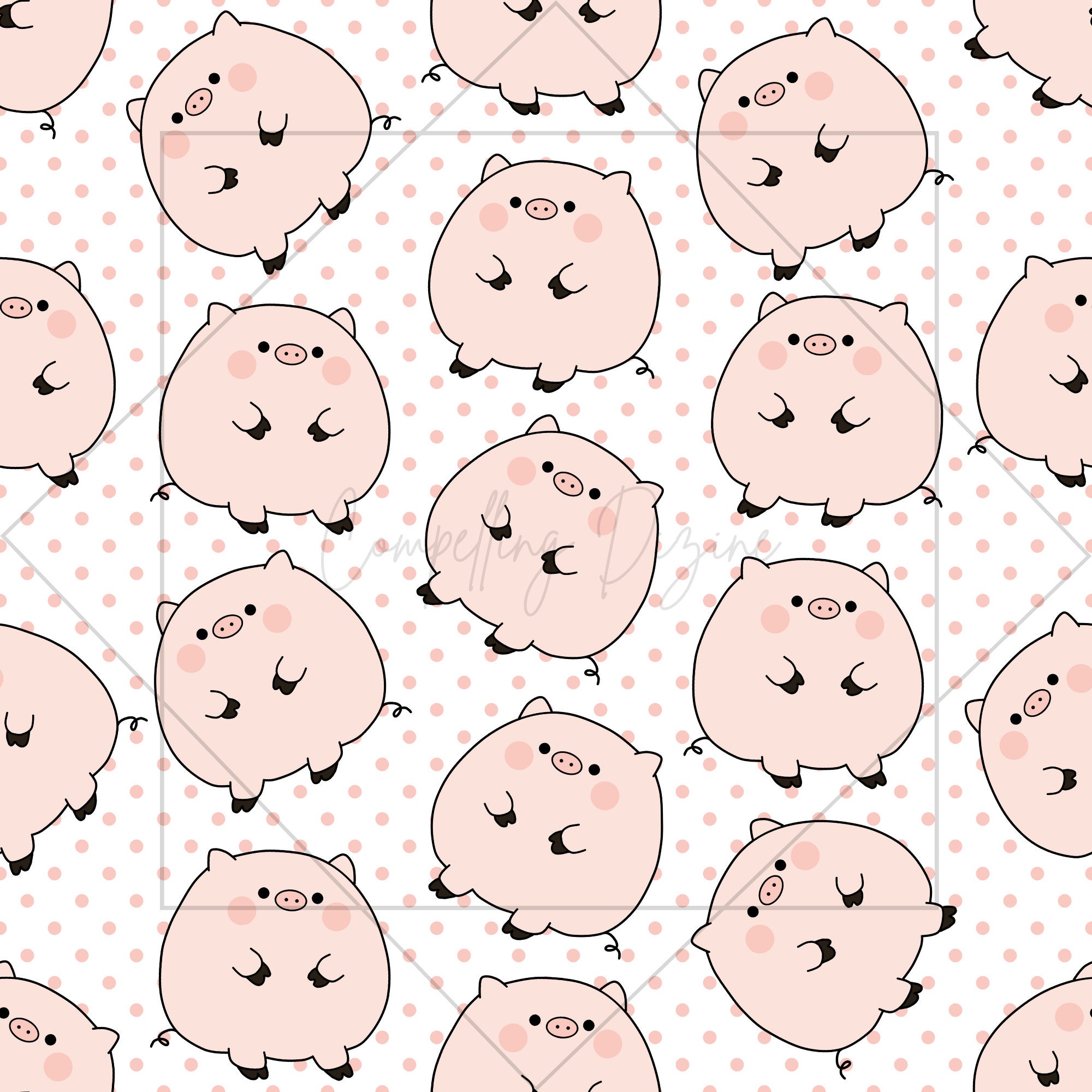 Precious Pigs Digital Patterns | Piggy Seamless Paper | Scrapbook ...
