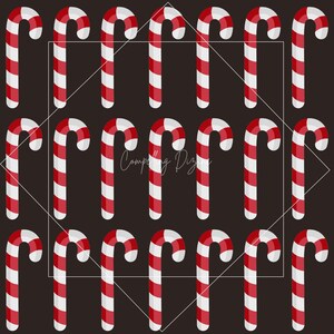 Candy Canes Digital Seamless Patterns | Peppermint Scrapbook Craft ...