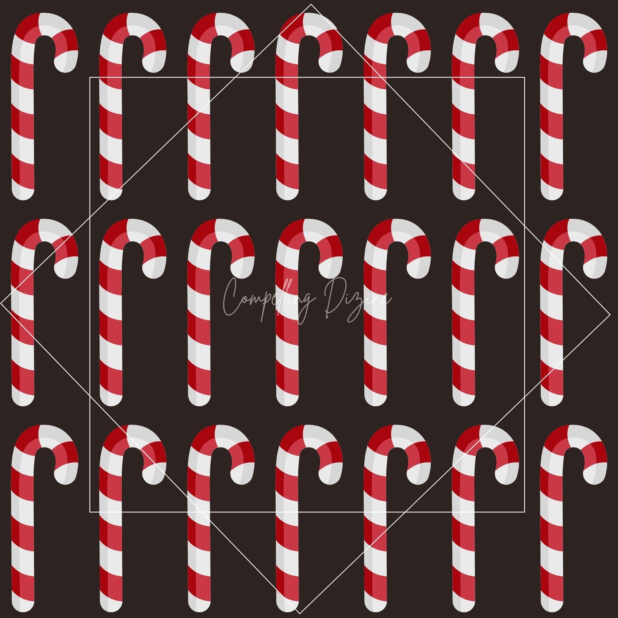 Candy Canes Digital Seamless Patterns | Peppermint Scrapbook Craft ...