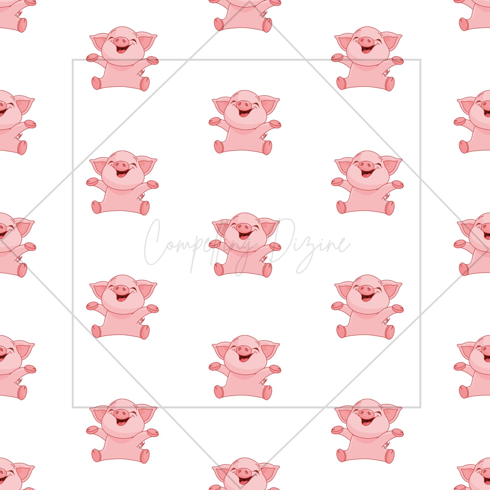 Precious Pigs Digital Patterns | Piggy Seamless Paper | Scrapbook ...