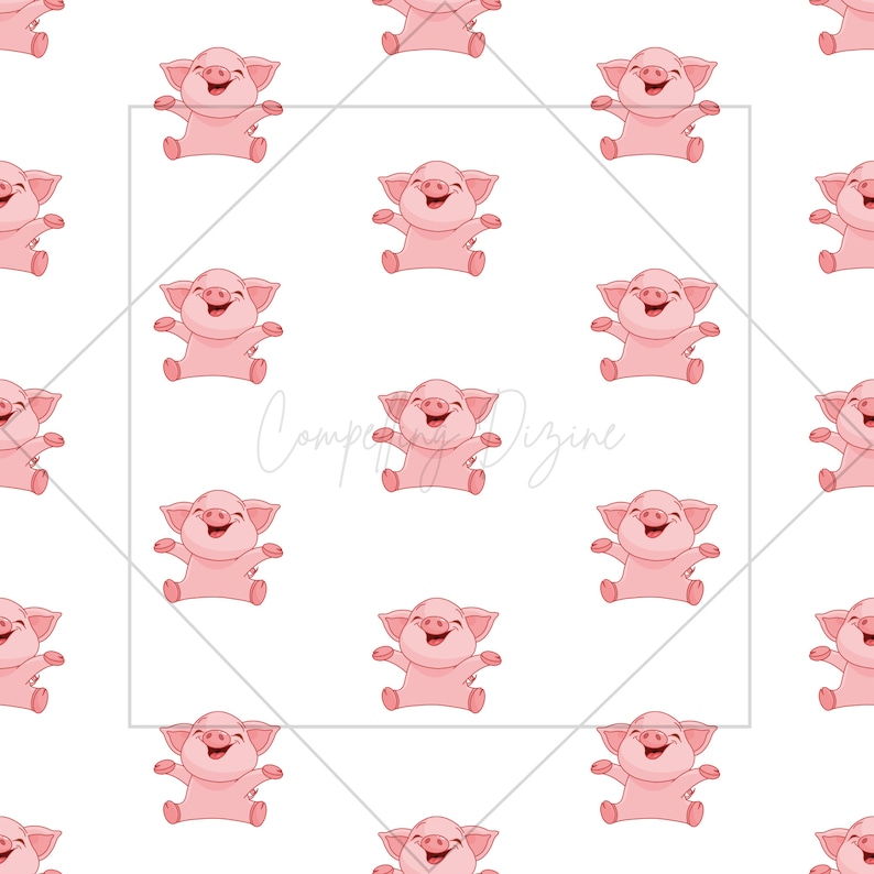 Precious Pigs Digital Patterns | Piggy Seamless Paper | Scrapbook ...