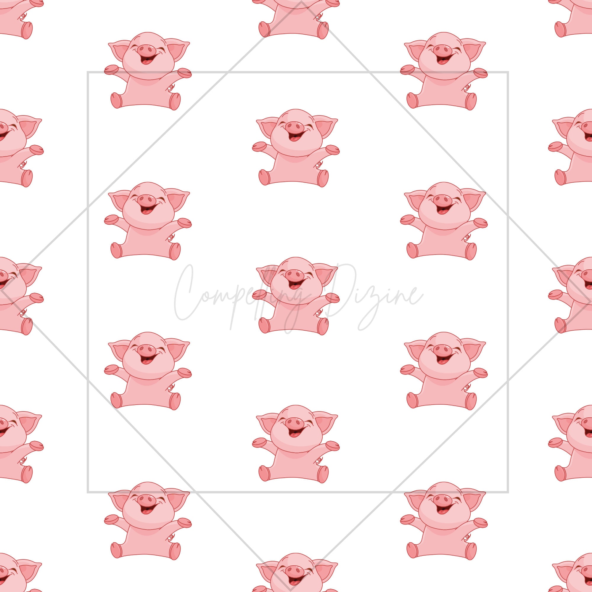 Precious Pigs Digital Patterns | Piggy Seamless Paper | Scrapbook ...