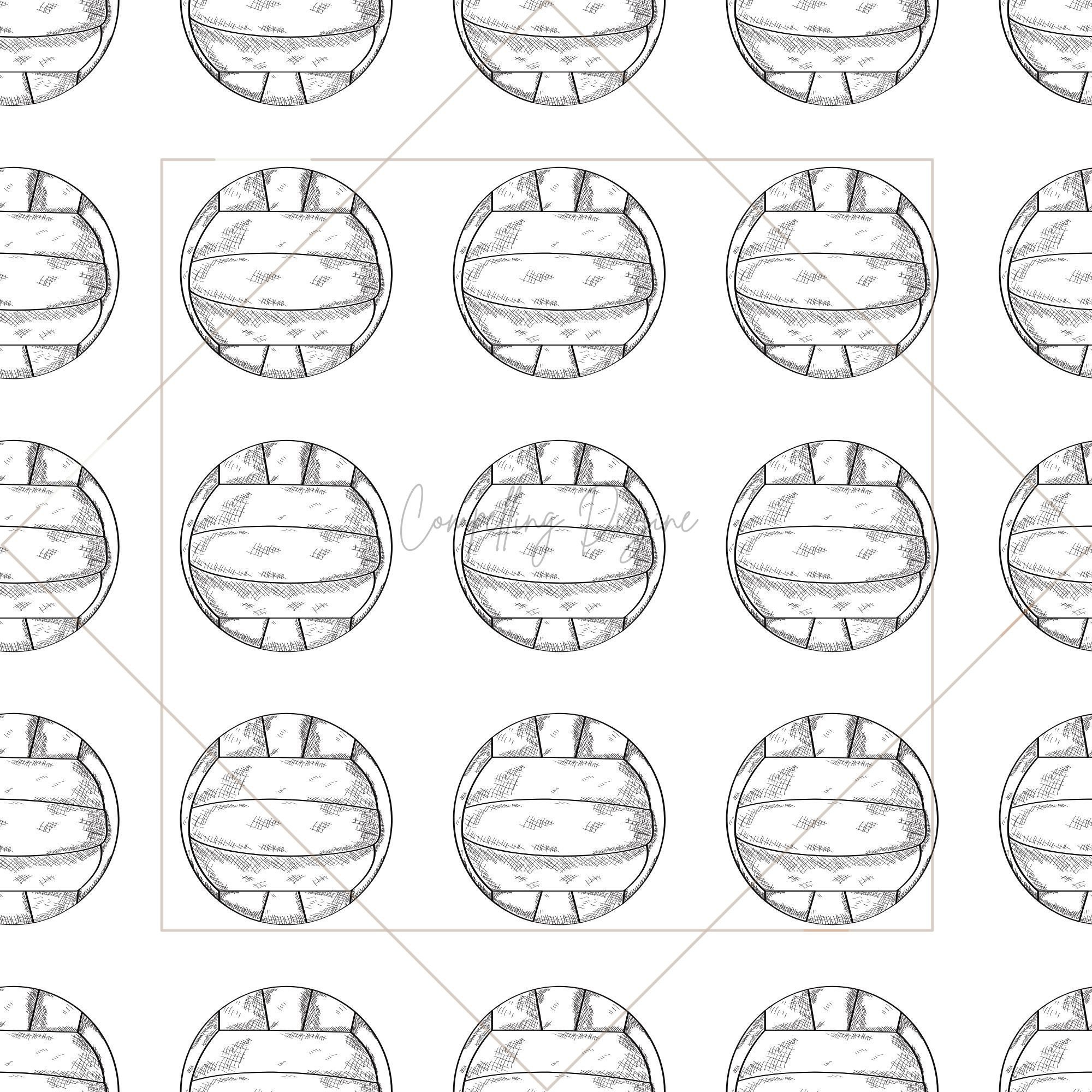 Volleyball Digital Patterns Game Time Seamless Paper Sports Scrapbook ...