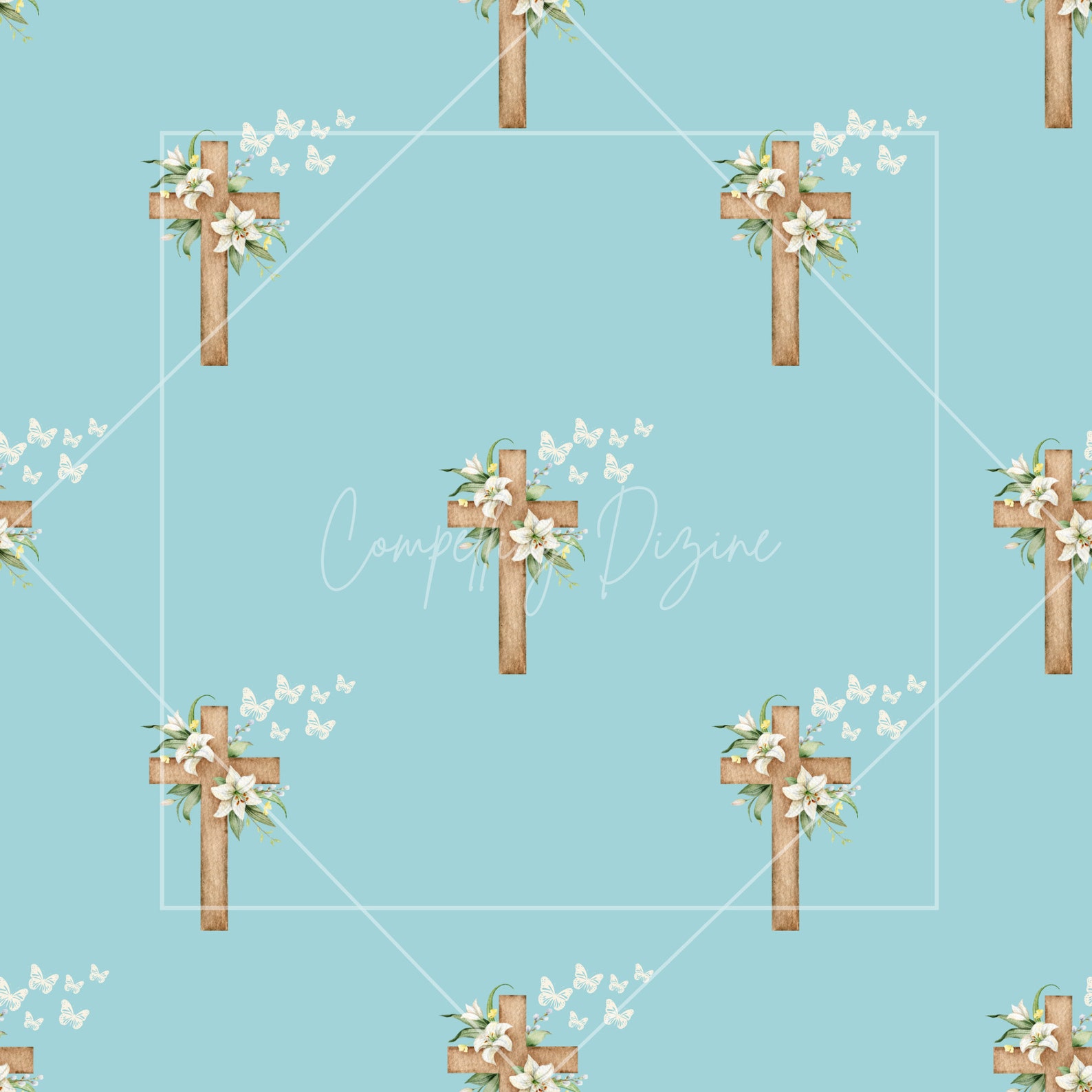Easter Blessings Digital Patterns | Religious Seamless Paper | Crosses ...