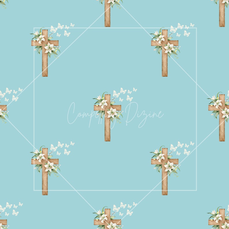 Easter Blessings Digital Patterns | Religious Seamless Paper | Crosses ...
