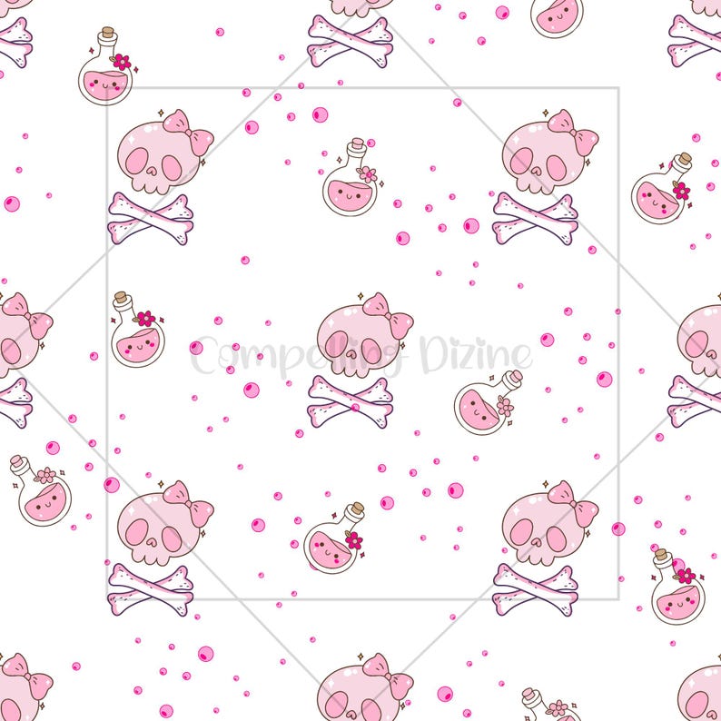 Pink Halloween Digital Patterns | Ghosts & Bats Seamless Paper | Trick ...