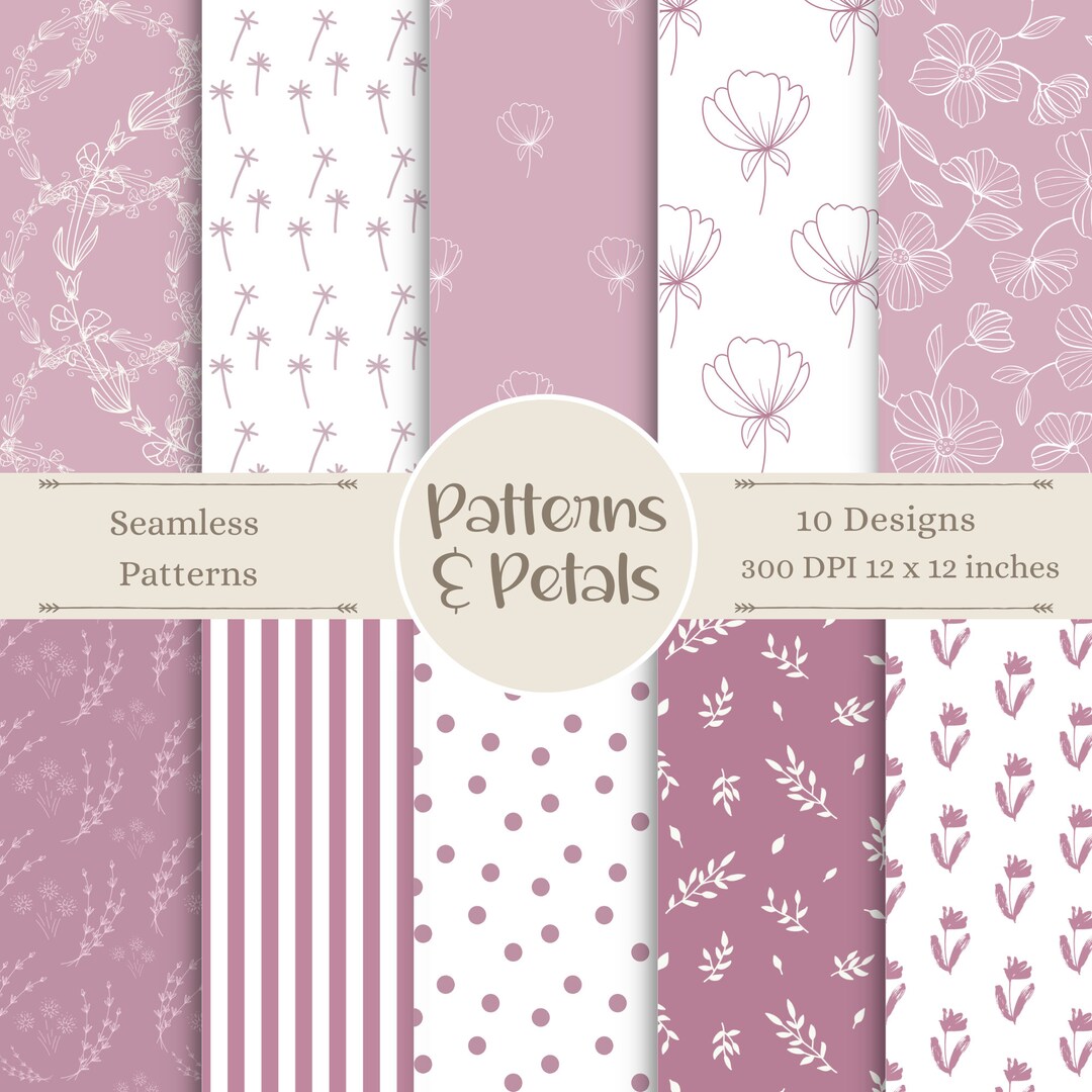 Patterns & Petals Digital Designs | Blush Floral Seamless Prints ...