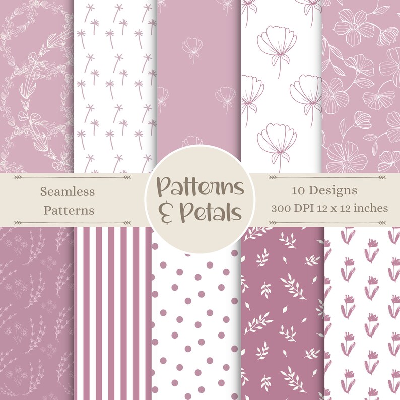 Patterns & Petals Digital Designs | Blush Floral Seamless Prints ...