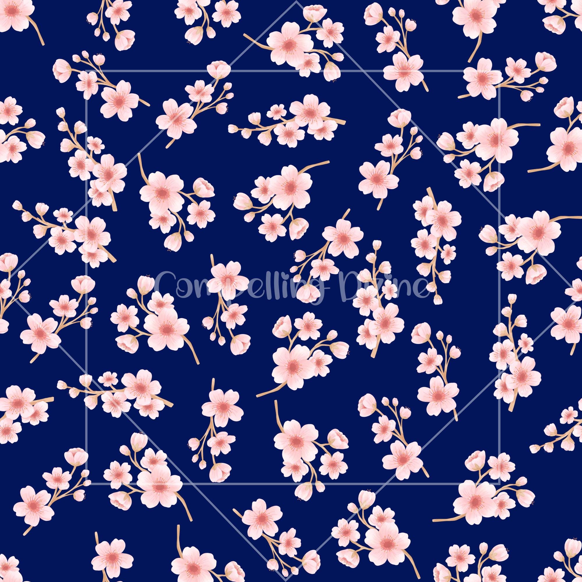 Cherry Blossom Digital Paper | Floral Seamless Patterns | Bloom Images ...