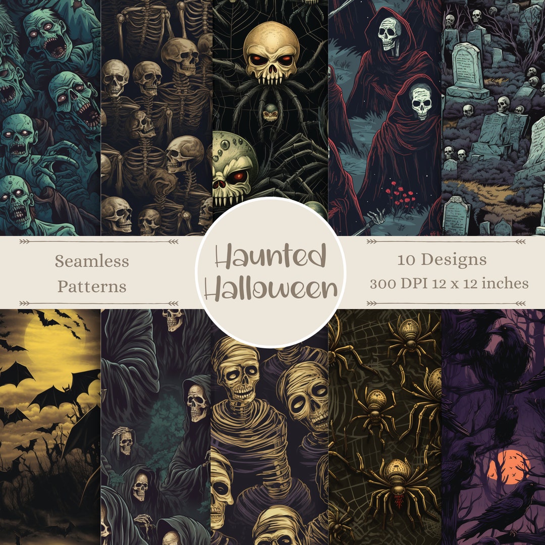 Halloween Digital Paper | Spooky Horror Images | Scary Seamless ...
