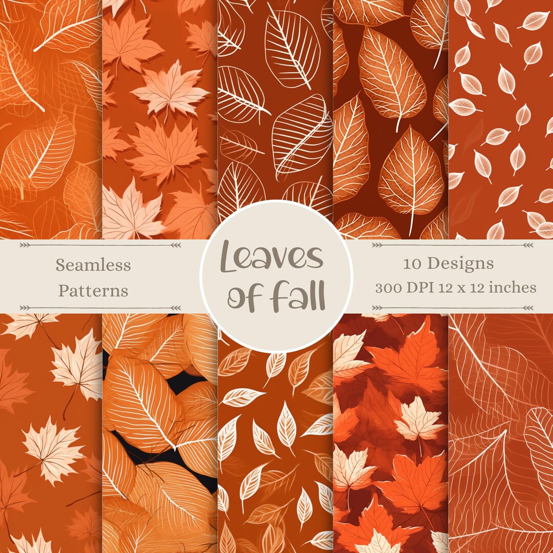Leaves of Fall Digital Designs | Autumn Seamless Patterns | Harvest ...