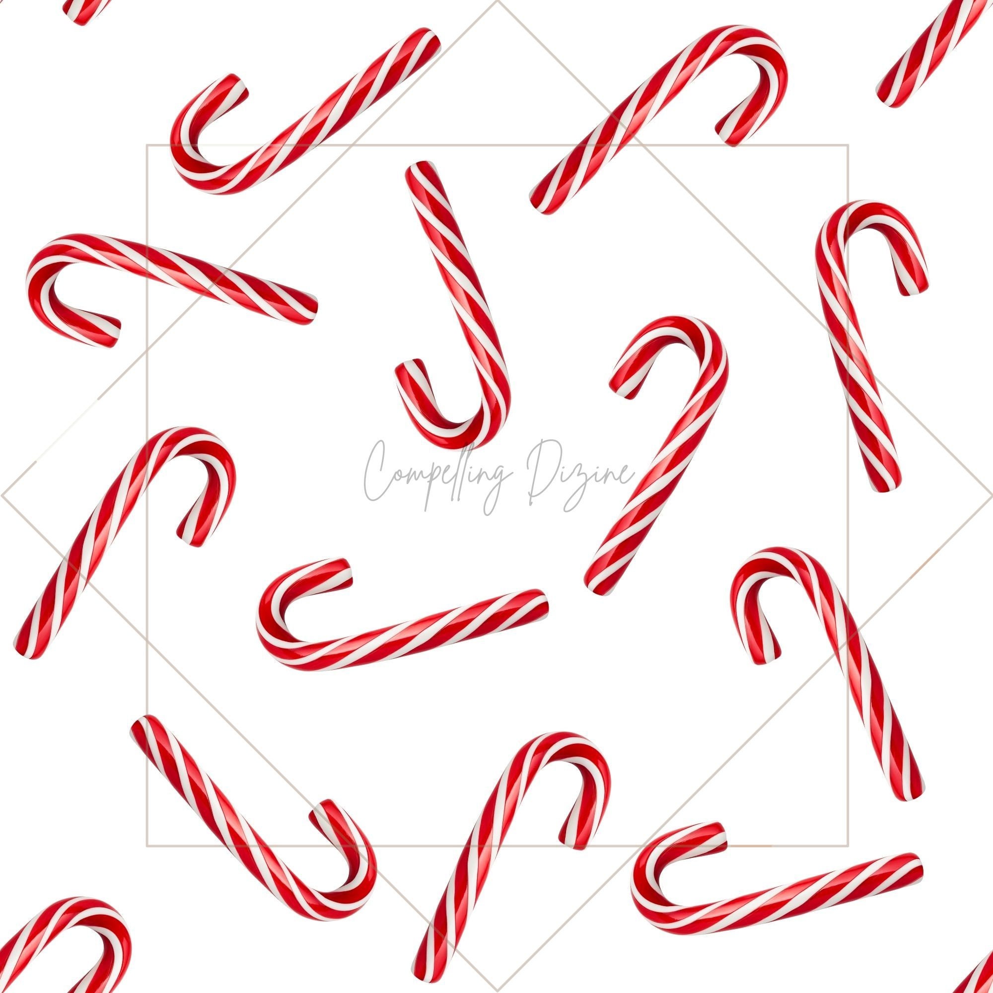Candy Canes Digital Seamless Patterns | Peppermint Scrapbook Craft ...