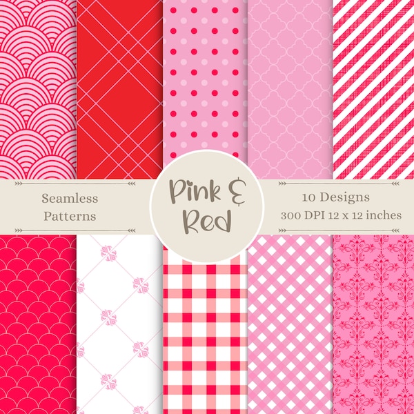 Pink and Red Print - Etsy