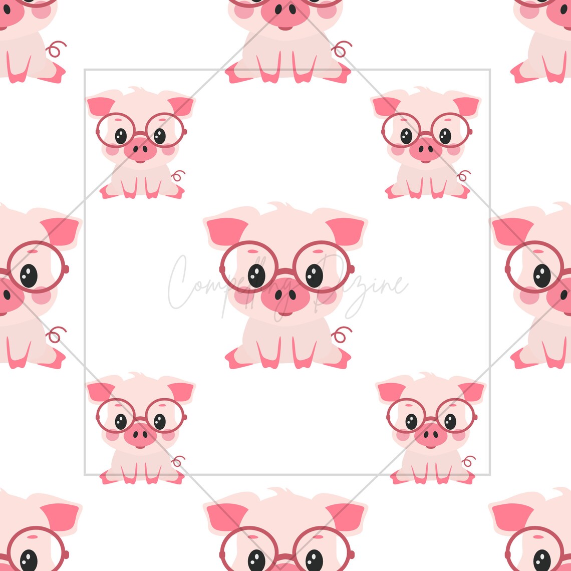 Precious Pigs Digital Patterns | Piggy Seamless Paper | Scrapbook ...