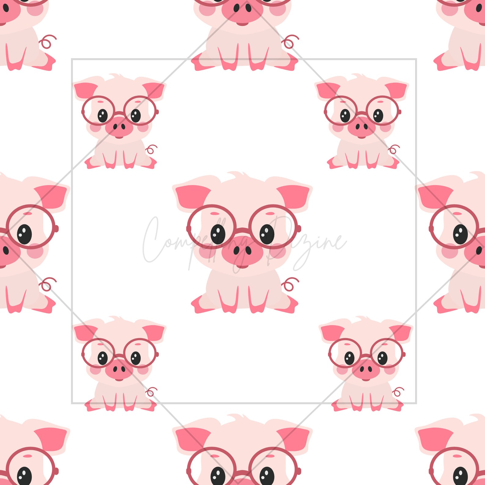 Precious Pigs Digital Patterns | Piggy Seamless Paper | Scrapbook ...
