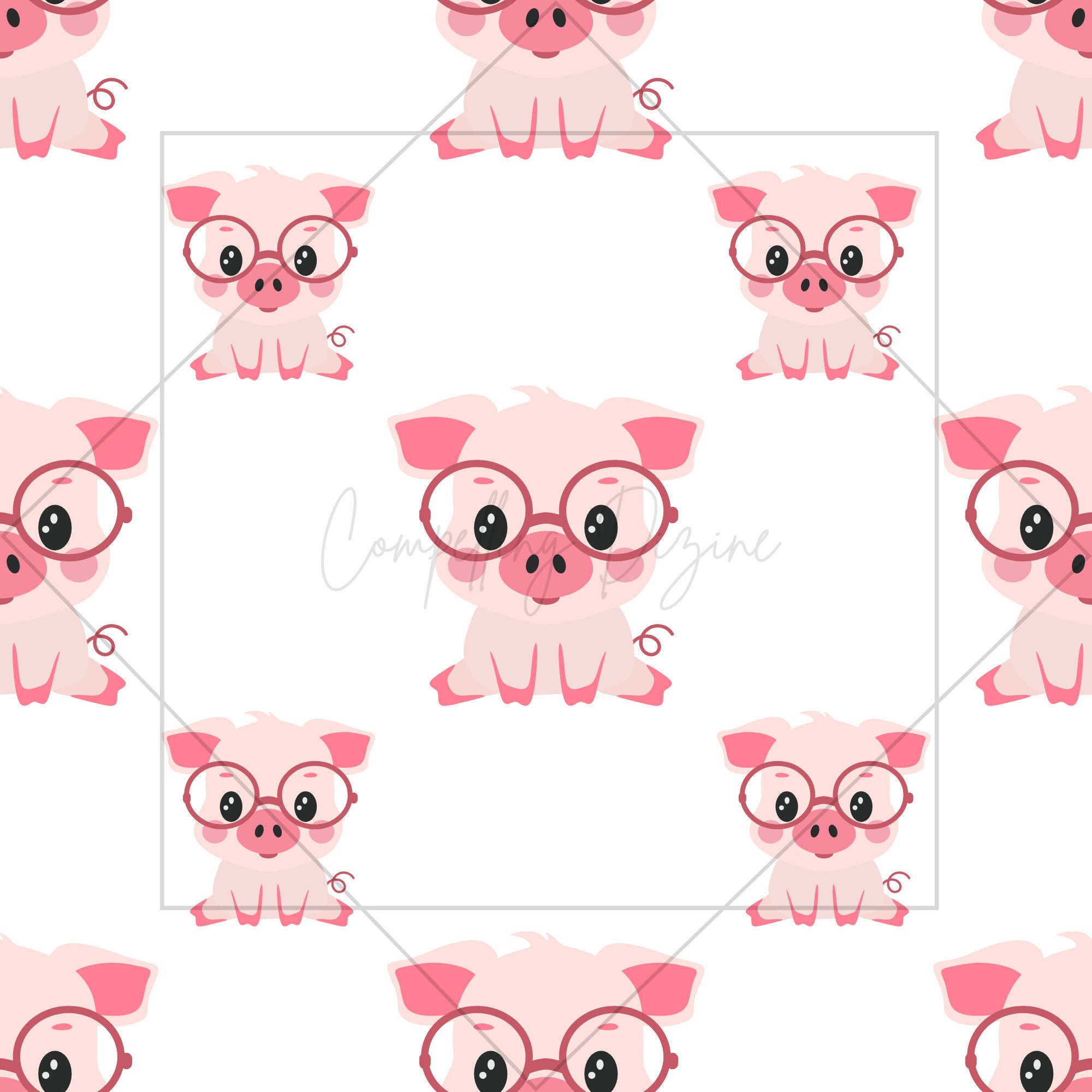 Precious Pigs Digital Patterns | Piggy Seamless Paper | Scrapbook ...