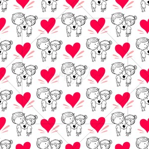 Valentines Day Digital Pattern Bundle Q40 | Love Seamless Paper ...