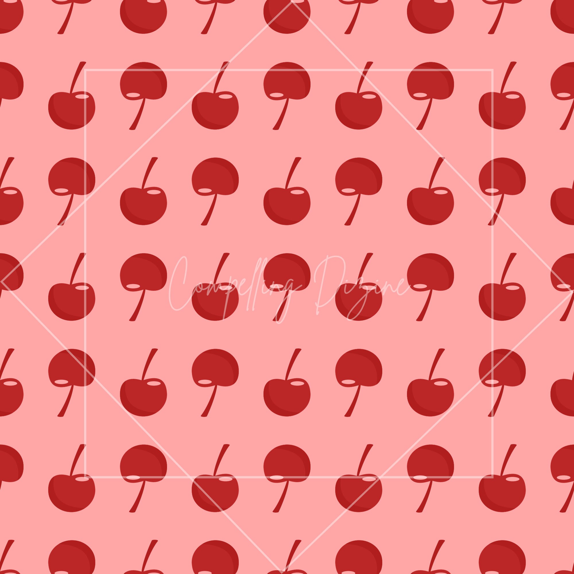 Very Cherry Digital Patterns | Cherries Seamless Paper | Scrapbook ...