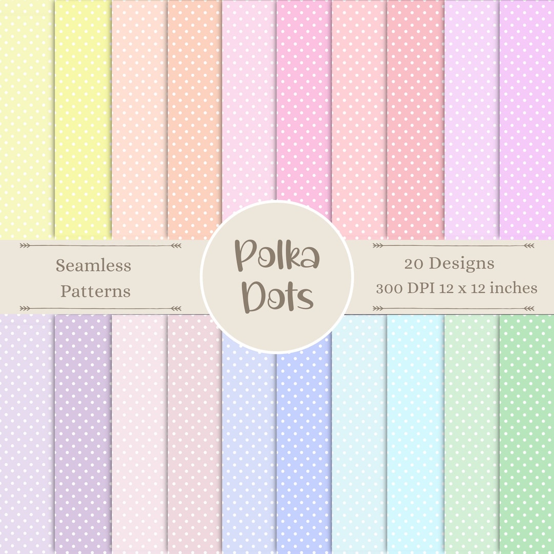 Polka Dots Pastel Digital Designs | Multicolor Seamless Patterns ...