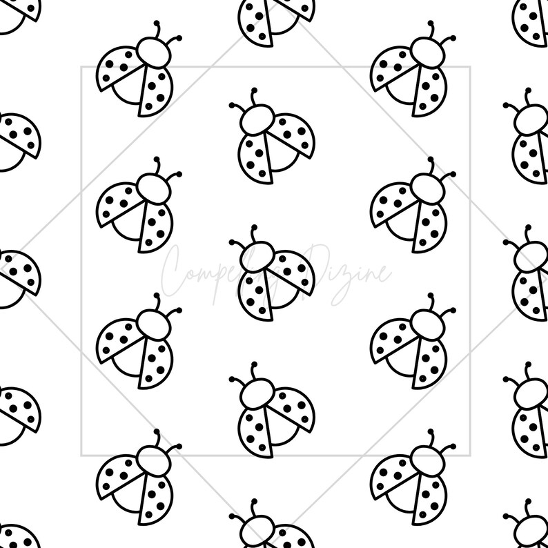 Ladybugs Digital Patterns Polka Dot Seamless Paper Scrapbook Prints Red ...