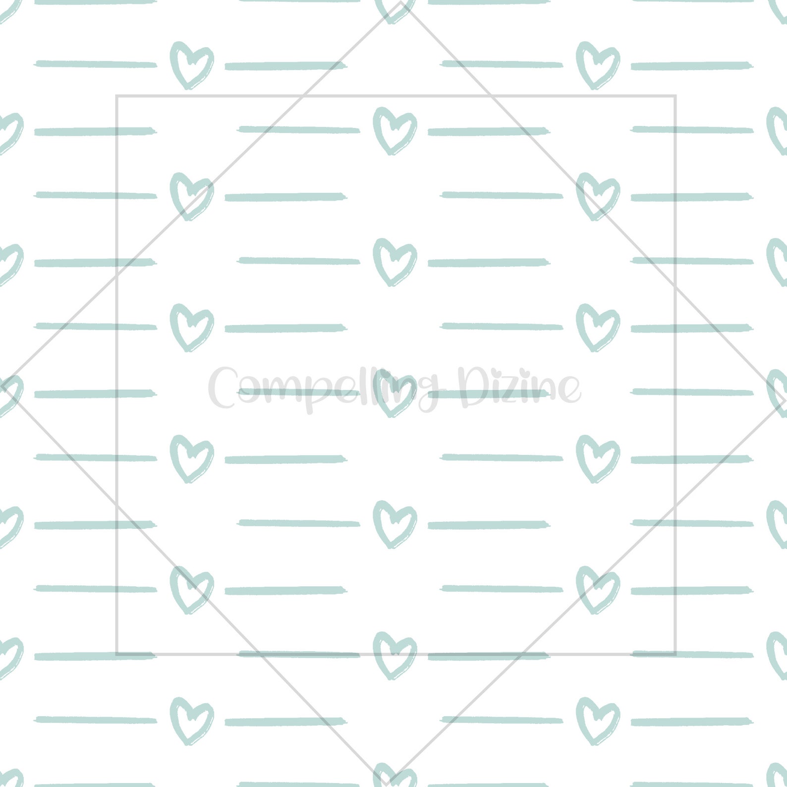 Nursery Digital Designs | Teal Hearts Seamless Patterns | Newborn ...