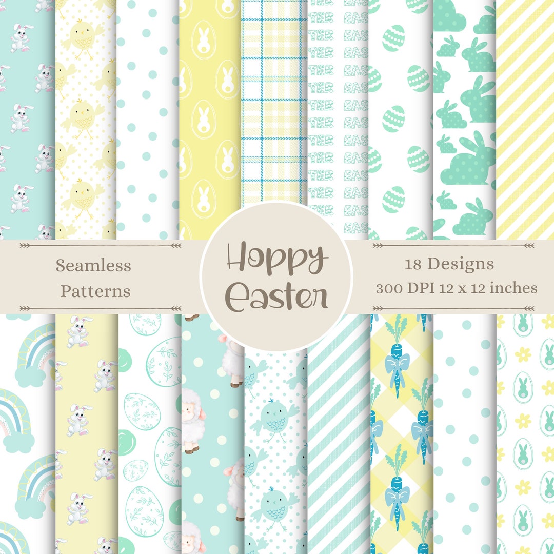 Easter Digital Patterns | Bunny Seamless Paper | Scrapbook Prints ...