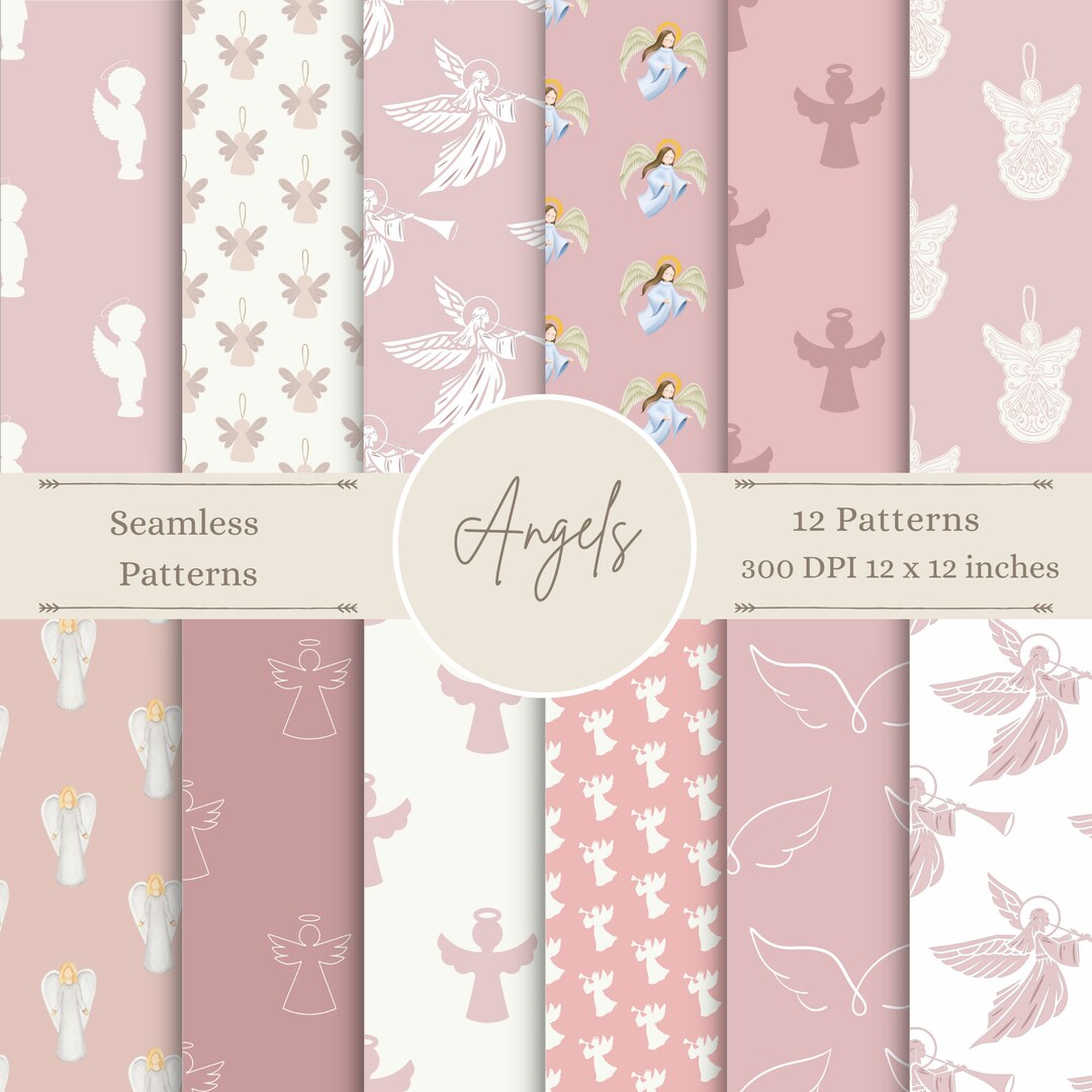 Angel Digital Patterns Angels Seamless Paper Blush Elegant Designs ...