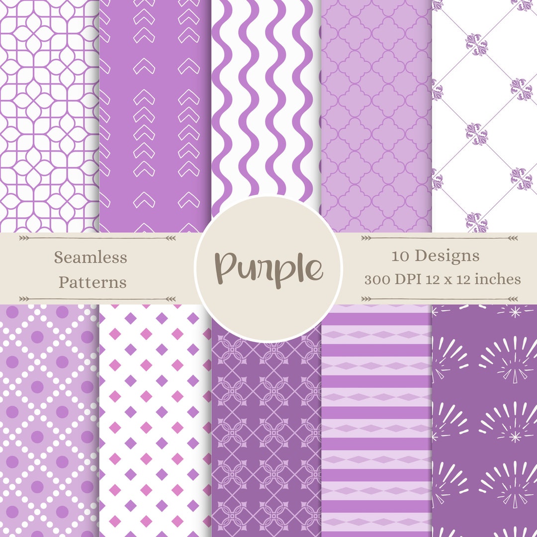 Purple Digital Paper | Colorful | Seamless | Light Purple | Lavender ...