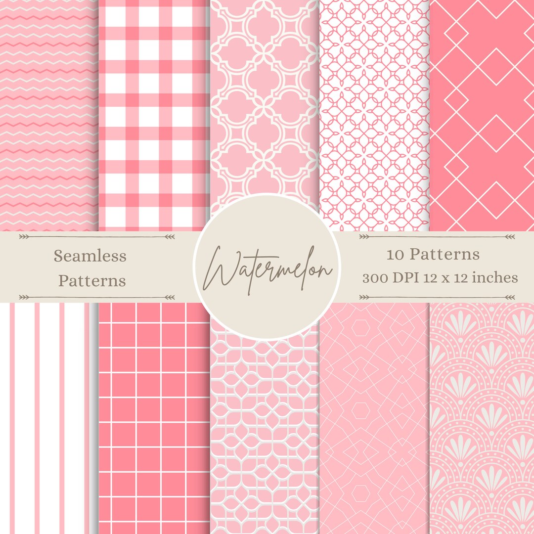 Watermelon Color Pattern Digital Paper Colorful Seamless - Etsy