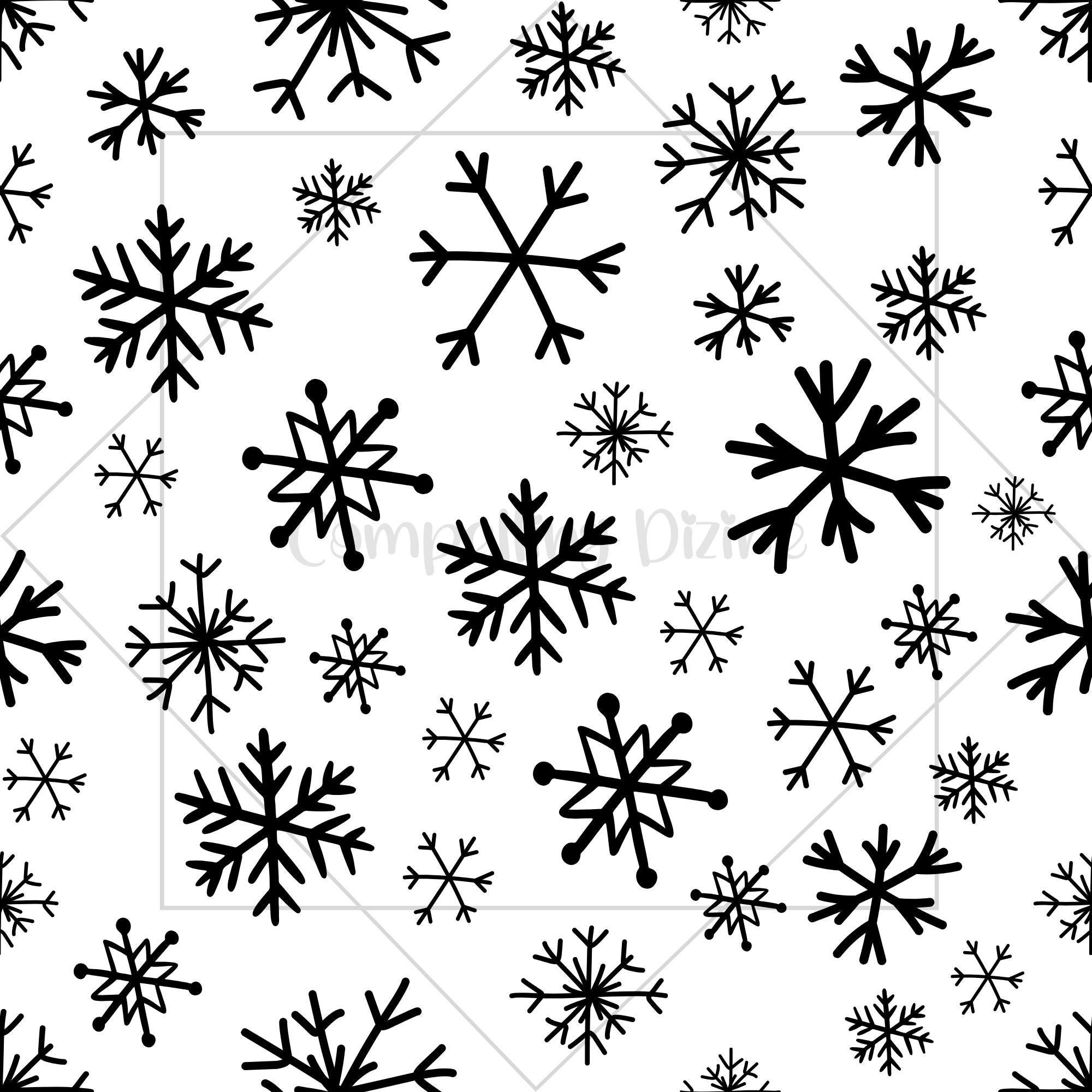 Christmas Black-white Doodle Digital Designs | Illustration Seamless ...