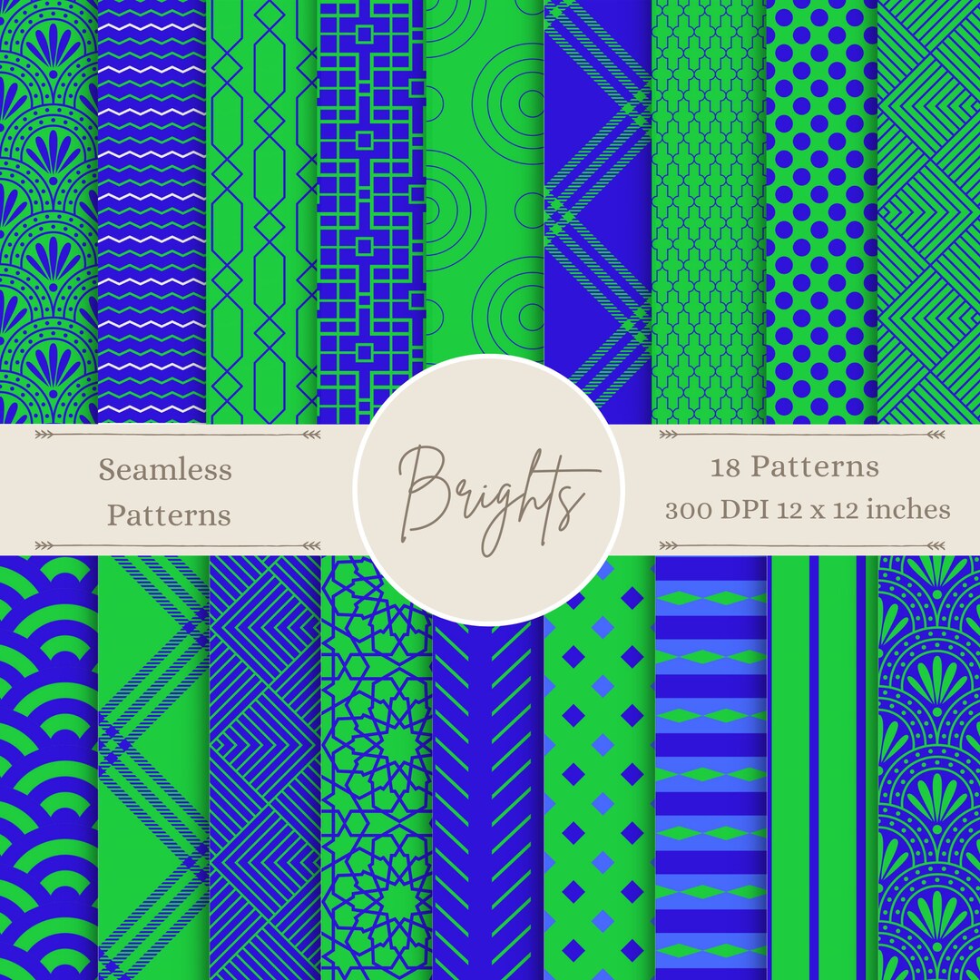 Bright Color Digital Paper Colorful Seamless Blue, Green Art Scrapbook ...