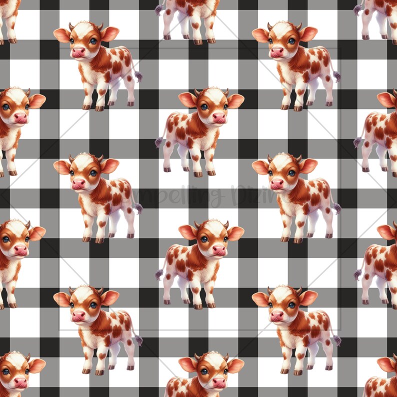 Cute Cows Digital Designs | Calf Scrapbook Craft Paper | Baby Cows ...