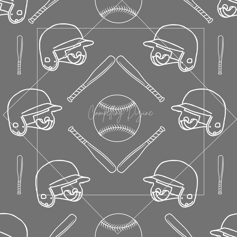 Baseball Digital Designs | Bat, Ball Scrapbook Craft Paper | Sports ...