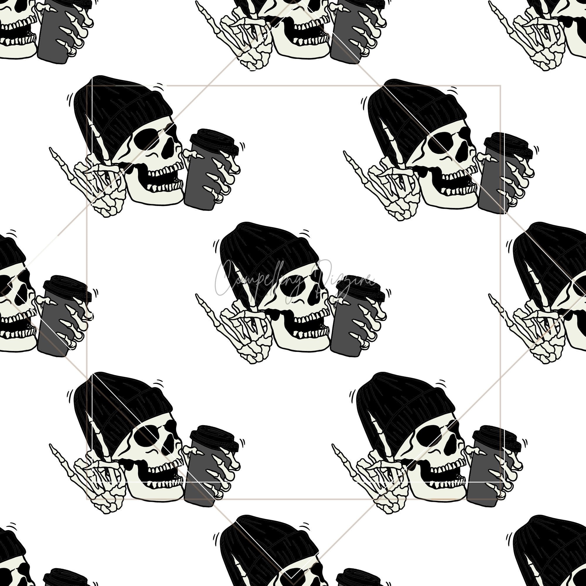 Skull and Bones Digital Patterns | Halloween Seamless Paper | Skull and ...