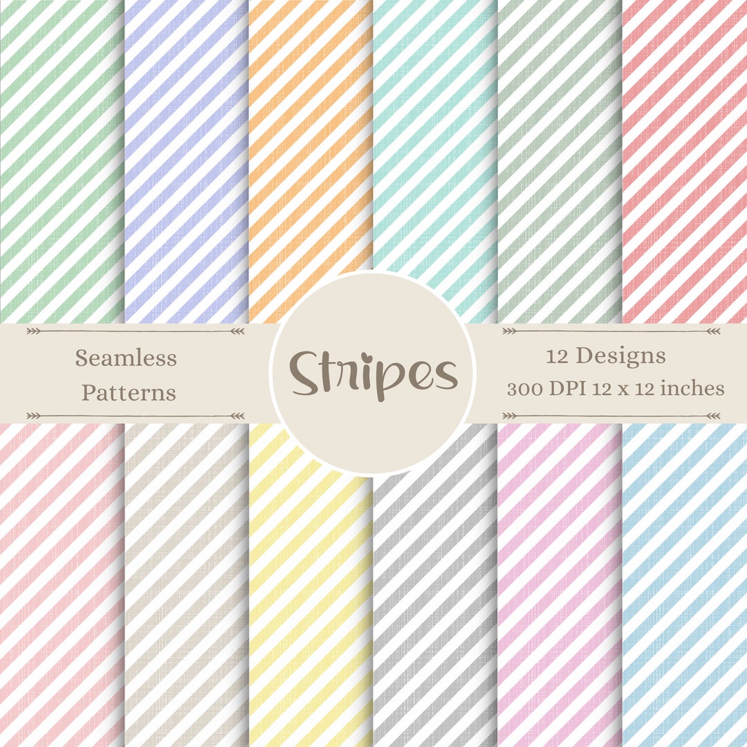 Diagonal Stripes Pastel Digital Designs | Multicolor Seamless Patterns ...