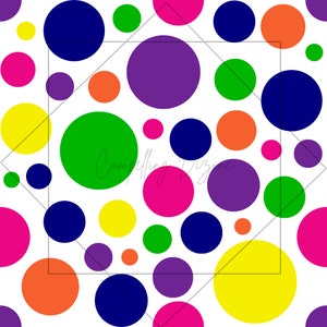 Polka Dots Bold Digital Designs | Bright Color Seamless Patterns ...