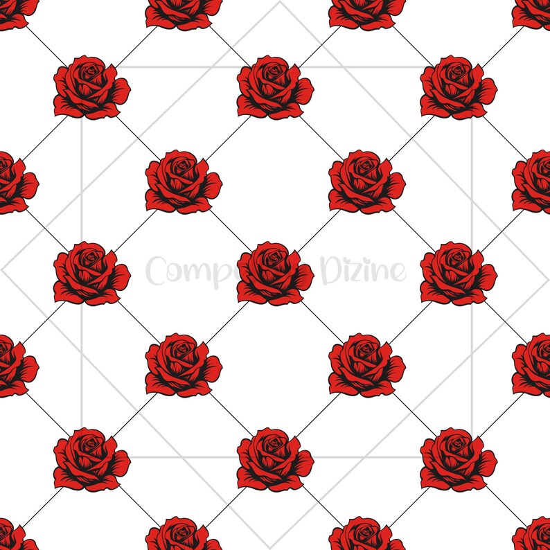 Red Roses Digital Paper | Floral Seamless Patterns | Bloom Images ...