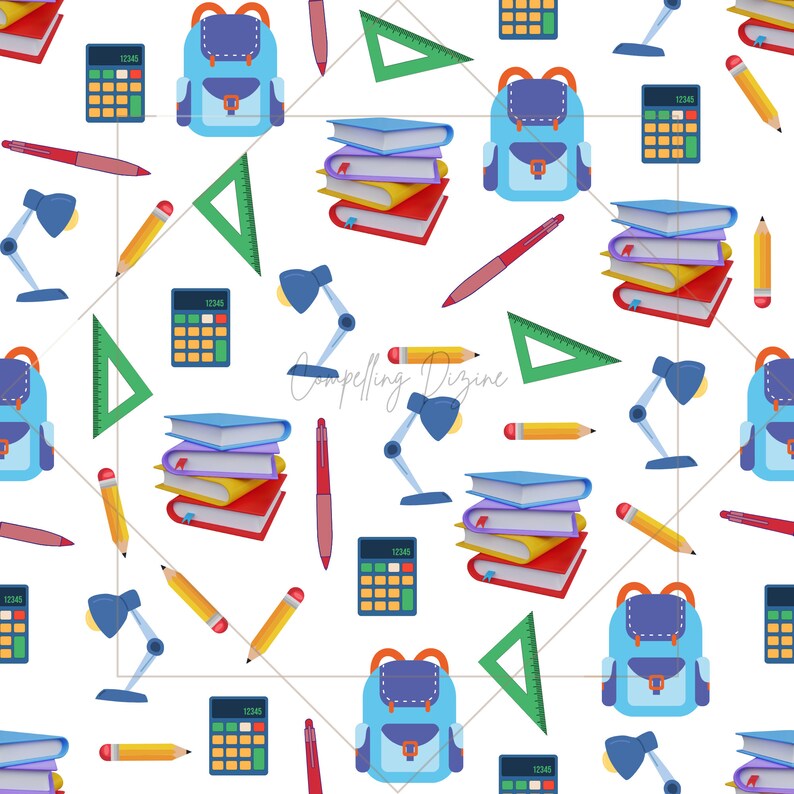 School Digital Patterns | Back to School Seamless Paper | Teacher ...