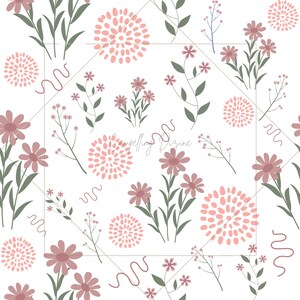 Blush Floral Digital Paper | Flower Seamless Patterns | Blossom ...